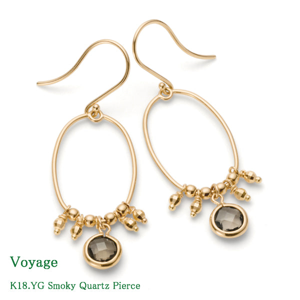 et toi/エトワ K18 イエローゴールド スモーキークォーツ フックピアス 日本製– ジュエリー柿屋